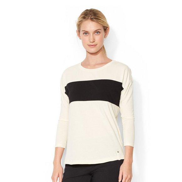 Lauren Ralph Lauren | Tops | Colorblock Stretch Cotton Jersey Logo Tab ...